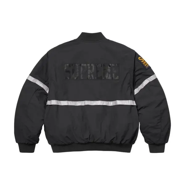 Supreme Zip-off Sleeve Reflective Stripe Jacket - Black