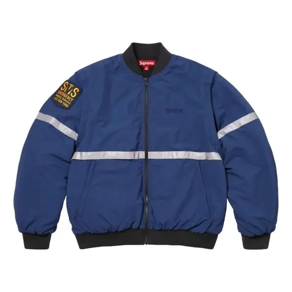 Supreme Zip-off Sleeve Reflective Stripe Jacket - Navy