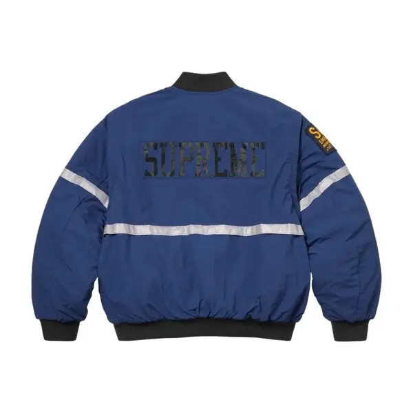 Supreme Zip-off Sleeve Reflective Stripe Jacket - Navy