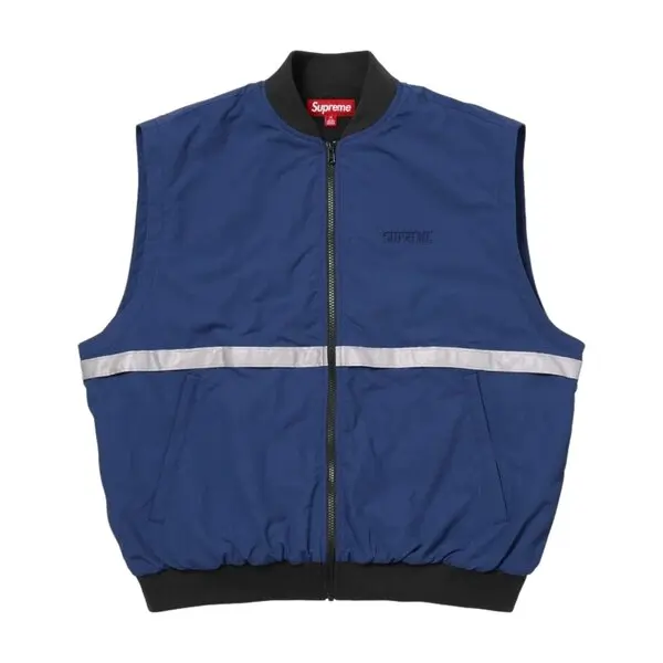 Supreme Zip-off Sleeve Reflective Stripe Jacket - Navy
