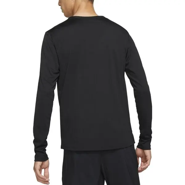 Nike Dri-fit Miler Uv Long Sleeve T-shirt - Black/white