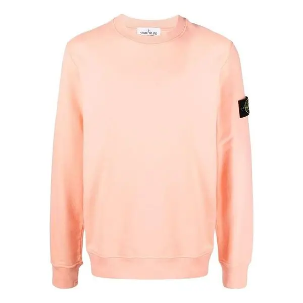 Stone Island Brushed Cotton Fleece Crewneck Sweatshirt - Pink