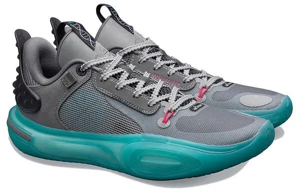 LI-NING Wade All City 'team No Sleep' Athletic Sneakers - Grey/teal