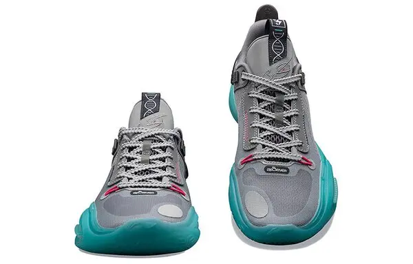 LI-NING Wade All City 'team No Sleep' Athletic Sneakers - Grey/teal