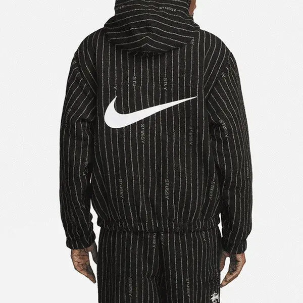 Nike X Stussy Stripe Wool Zip-up Hoodie