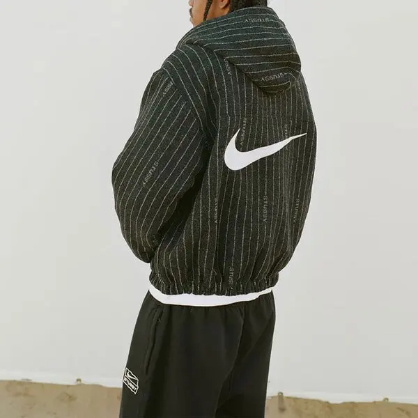 Nike X Stussy Stripe Wool Zip-up Hoodie
