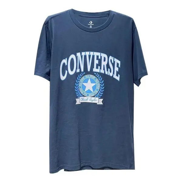CONVERSE Retro Chuck Collegiate Short Sleeve T-shirt Asia Sizing 'navy - Navy/blue