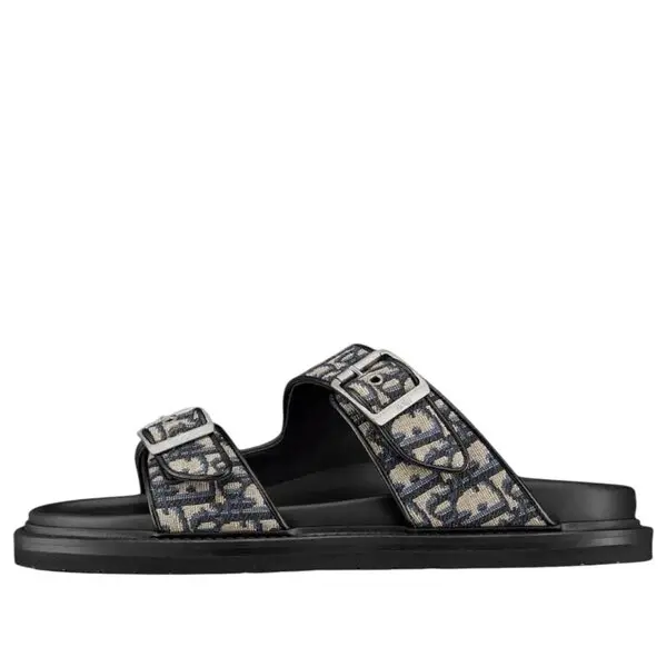 Dior Aqua Sandal Beige Black Oblique Jacquard - Beige/black/oblique Jacquard