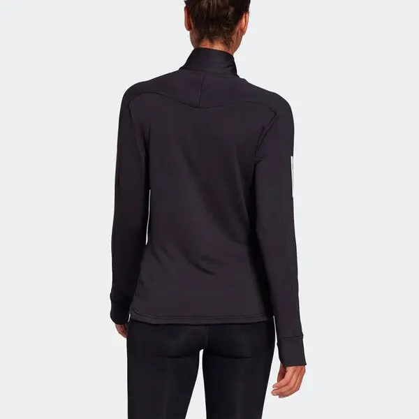 Adidas Logo Stripe Quarter Zip Running Jacket