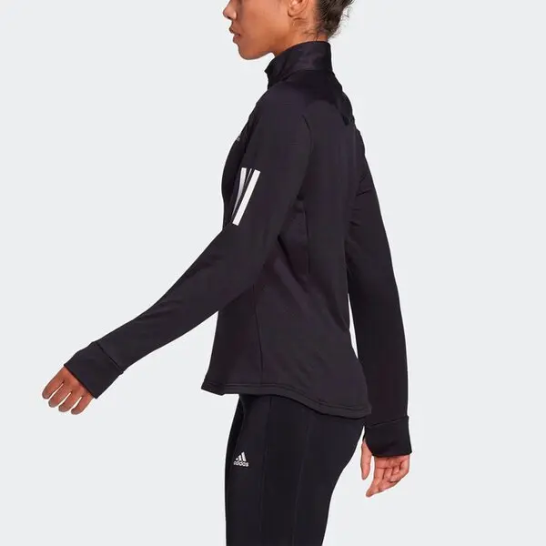 Adidas Logo Stripe Quarter Zip Running Jacket