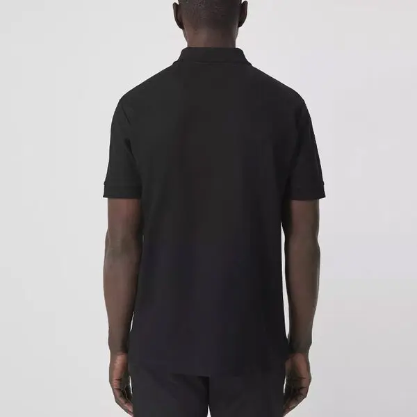 Burberry Pattern Short Sleeve Polo Shirt - Black