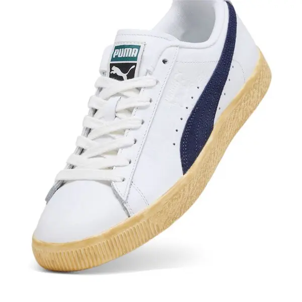 PUMA Clyde Vintage Sneakers - White/navy/yellow