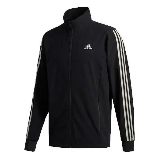 Adidas Cool Touch Track Jacket With Sporty Stripes - Black