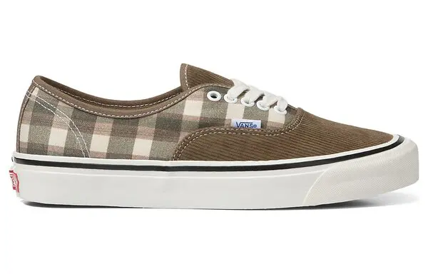 VANS Factory Authentic 44 Dx Cord Plaid Sneakers - Brown/white