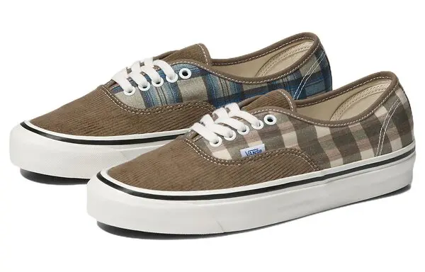 VANS Factory Authentic 44 Dx Cord Plaid Sneakers - Brown/white