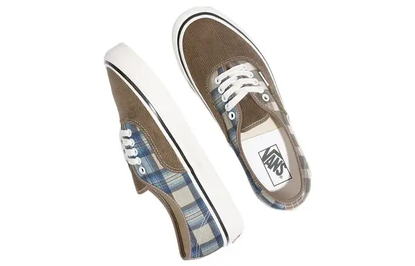VANS Factory Authentic 44 Dx Cord Plaid Sneakers - Brown/white