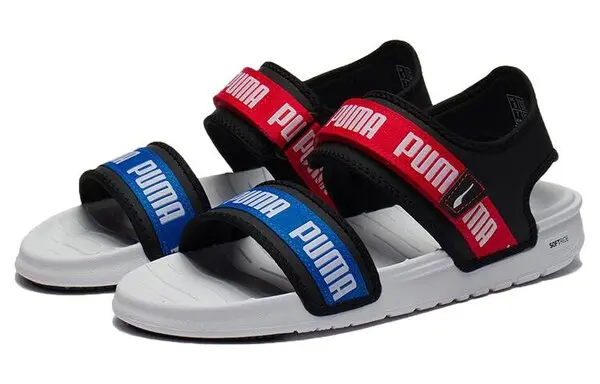 PUMA Signature Softride Casual Sandals - Black/red/blue