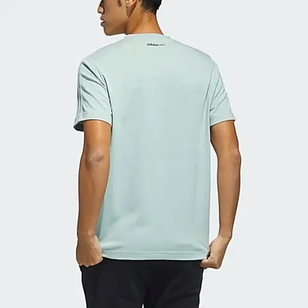 Adidas Neo Printing Sports Round Neck Short Sleeve Green