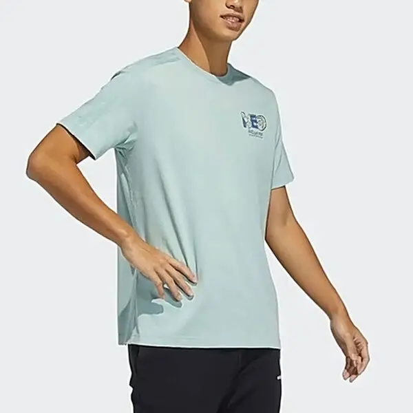 Adidas Neo Printing Sports Round Neck Short Sleeve Green