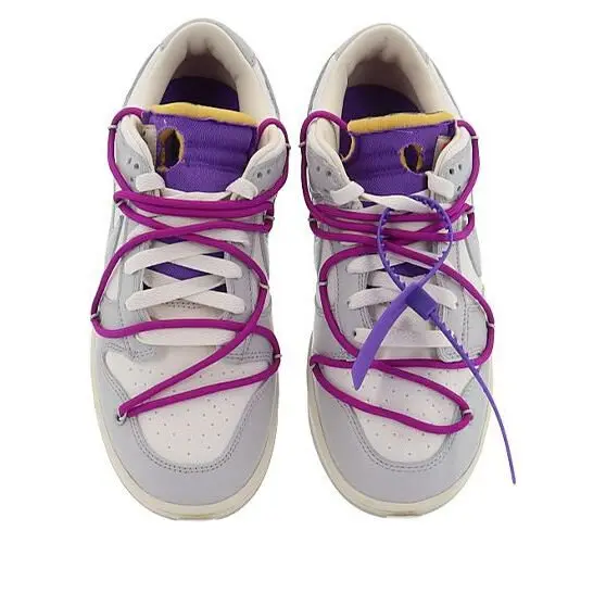 Nike Off-white X Dunk Low 'lot 28 Of 50 - Gray/white