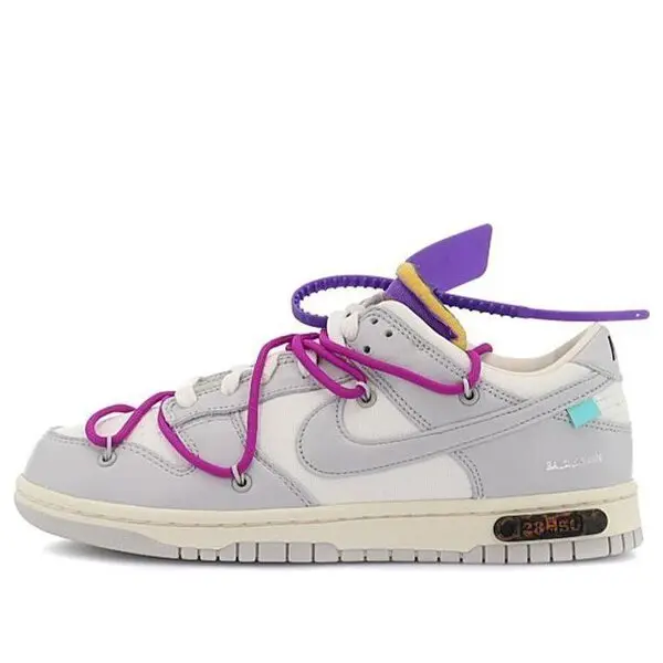Nike Off-white X Dunk Low 'lot 28 Of 50 - Gray/white
