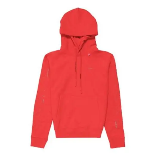 Off-White Cotton Logo Hoodie - Red