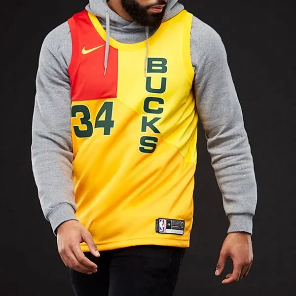 Nike Giannis Antetokounmpo Milwaukee Bucks Swingman Jersey - Yellow