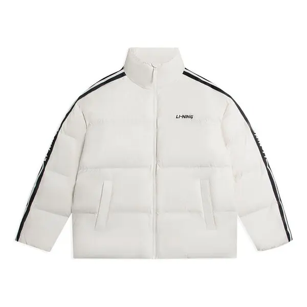 LI-NING Graphic Short Down Jacket - White/black