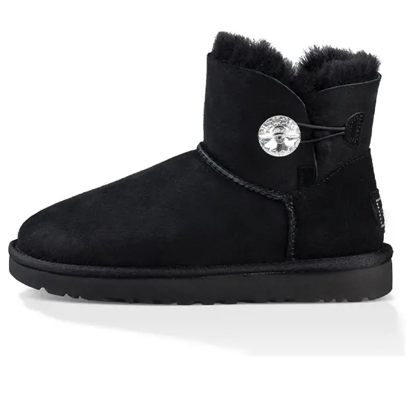 UGG Mini Bailey Button Bling Boots - Black