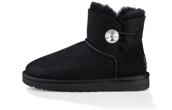 UGG Mini Bailey Button Bling Boots - Black