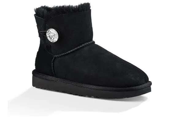 UGG Mini Bailey Button Bling Boots - Black