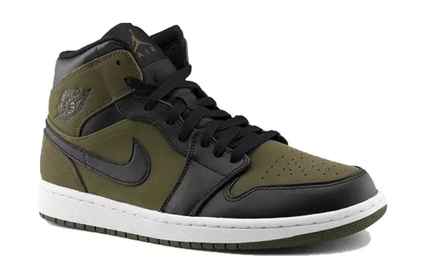 JORDAN 1 Retro Mid 'olive Canvas - Green
