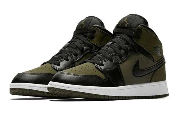 JORDAN 1 Retro Mid 'olive Canvas - Green