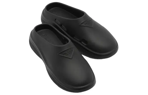Prada Foam Rubber Mules - Black