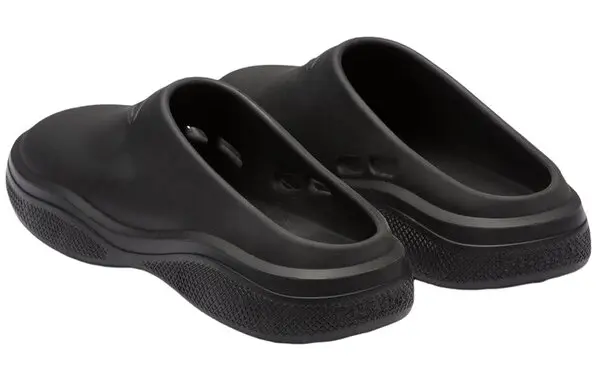 Prada Foam Rubber Mules - Black