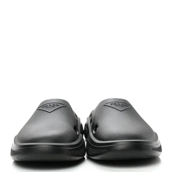 Prada Foam Rubber Mules - Black