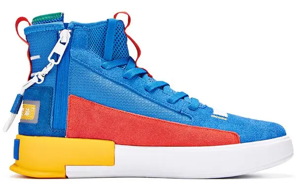 361 DEGREES X Cross Fire High Top Sneakers - Blue/orange/white