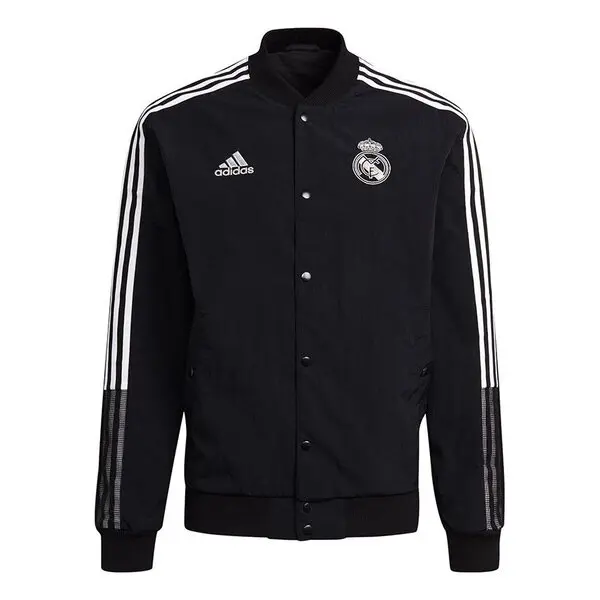 Adidas Real Cny Bomber Series Real Madrid Soccer/football Sports Jacket - Black