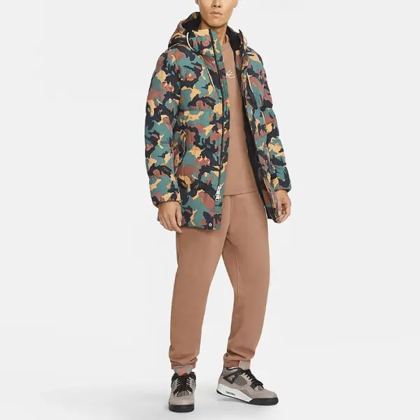 JORDAN Camouflage Print Hooded Down Jacket