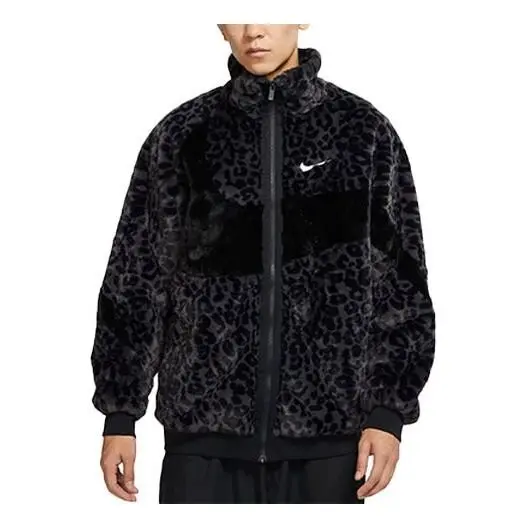 Nike Swoosh Leopard Print Fleece Jacket - Default Color