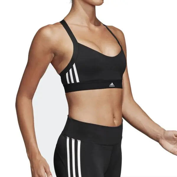 Adidas All Me 3-stripes Bra Asia Sizing 'black Whtie