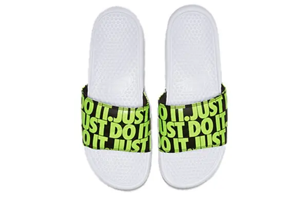 Nike Benassi Jdi Print Slides - White/black/green