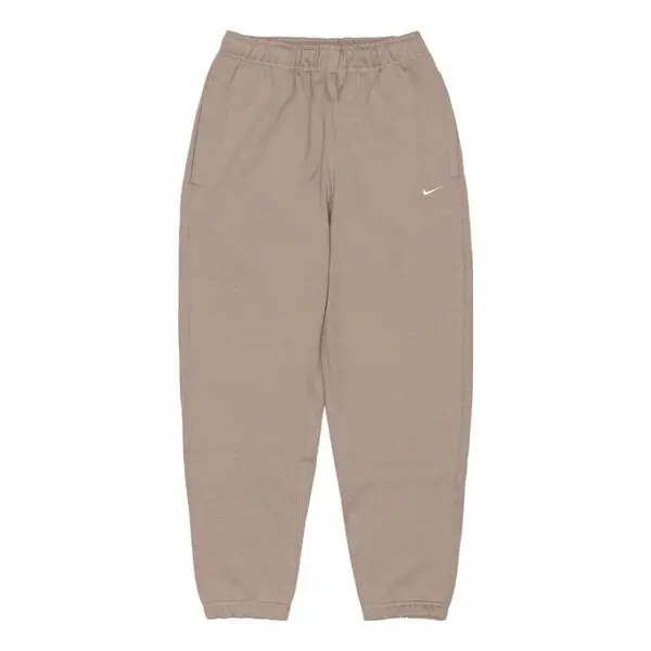 Nike Solo Swoosh Fleece Sweatpants - Malt/white