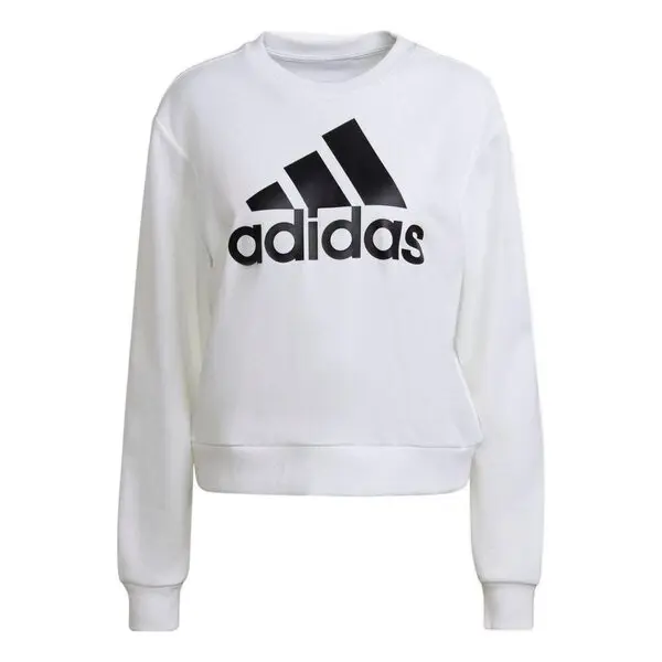 Adidas Essentials Logo Loose Sweatshirt - White/black
