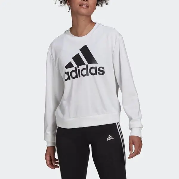 Adidas Essentials Logo Loose Sweatshirt - White/black