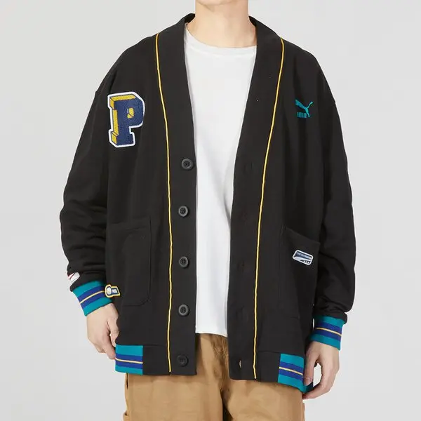 PUMA Team Badge V-neck Jacket - Black