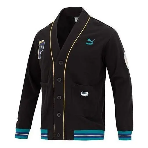 PUMA Team Badge V-neck Jacket - Black