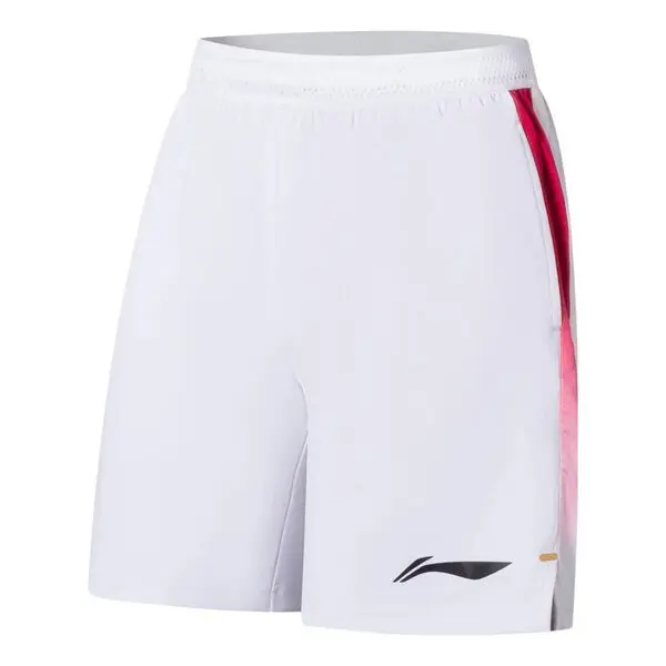LI-NING Badminton Competition Shorts - White/red