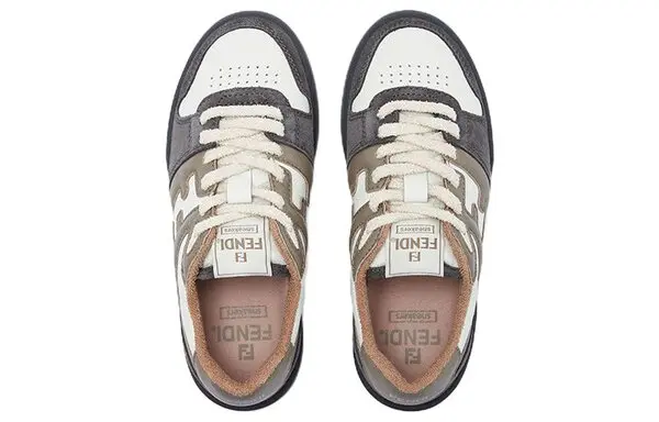 Fendi Match Low Top Sneakers - Beige/brown/white