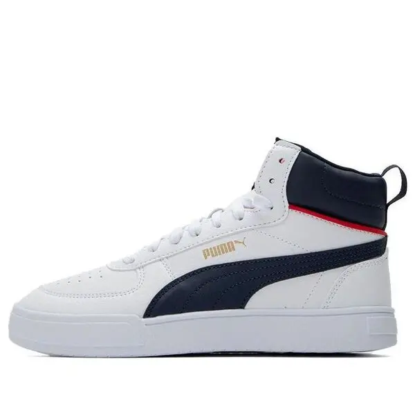 PUMA Caven Mid Top Lace-up Sneakers - White/blue/red